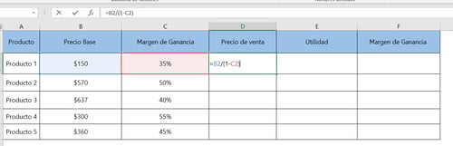 Calcula el margen de ganancia de tus productos con Excel Calcula el margen de ganancia de tus productos con Excel